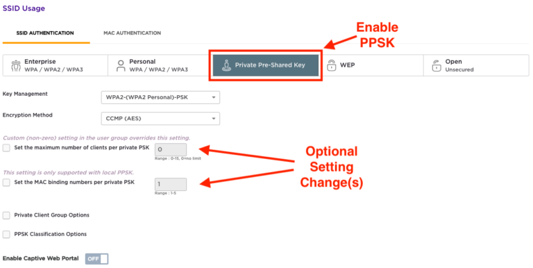 Extreme Private-PSK (PPSK) - Wi-Fi Vitae