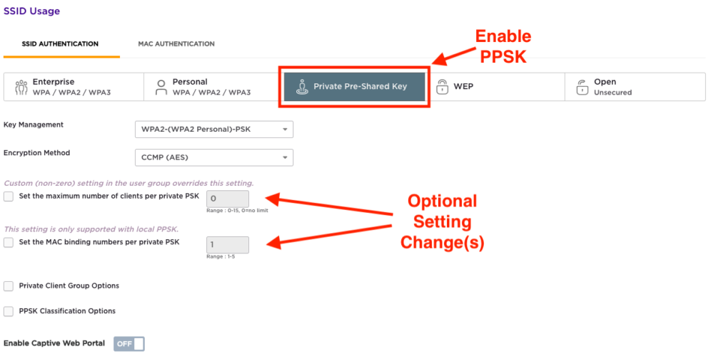 Extreme Private-PSK (PPSK) - Wi-Fi Vitae