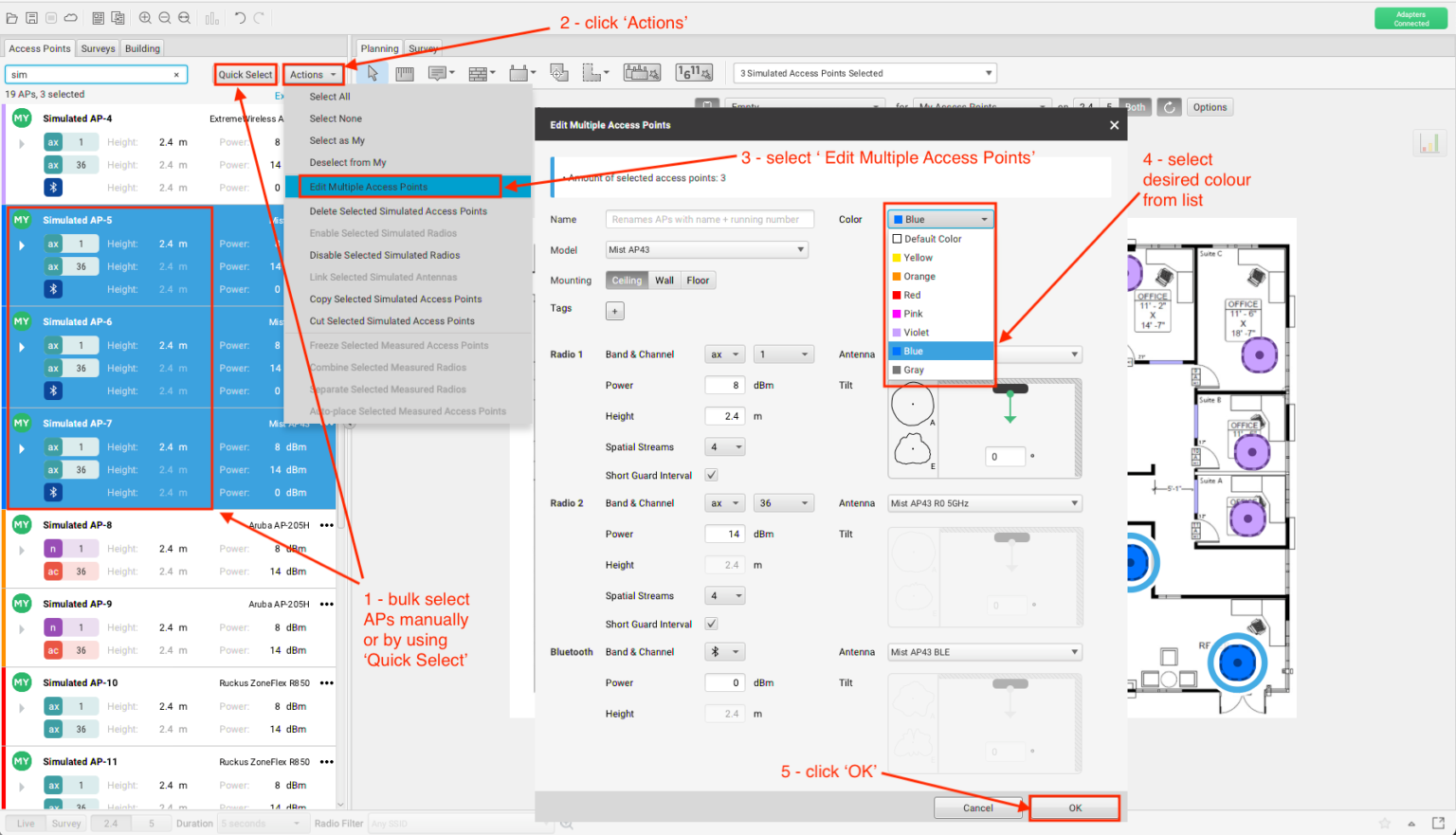 AP Colour Icons in Ekahau Visualizations - Wi-Fi Vitae