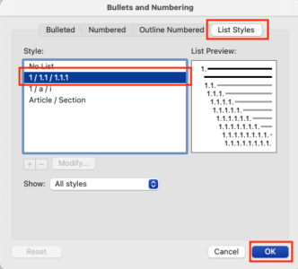 Adding Multilevel Numbers to Headings in Word - Wi-Fi Vitae