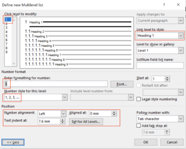 Adding Multilevel Numbers to Headings in Word - Wi-Fi Vitae
