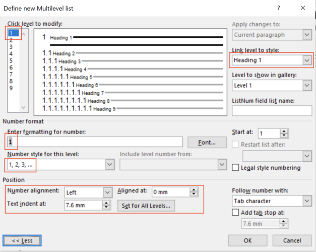 Adding Multilevel Numbers to Headings in Word - Wi-Fi Vitae