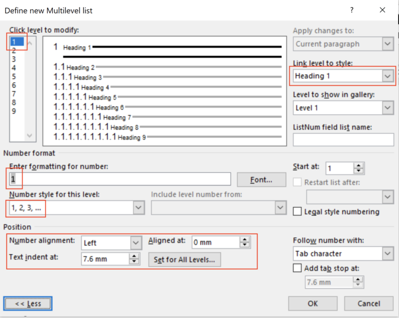 Adding Multilevel Numbers to Headings in Word - Wi-Fi Vitae